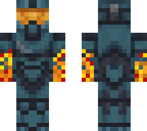 Blue Masterchief fire | Minecraft Skin