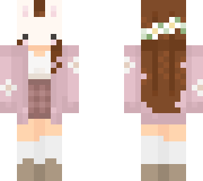 Blushing Bunny with Flowers | Minecraft Skin