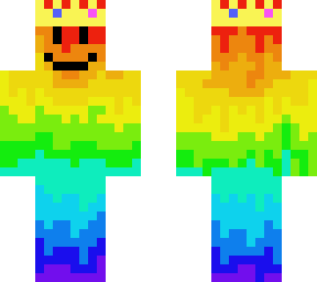 rainbow drip w/ crown | Minecraft Skin