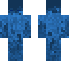 blue fire skin + derp face on bottom of head | Minecraft Skin