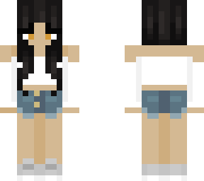 White Top+Denim Shorts | Minecraft Skin