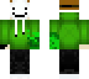 Dream (human) with flame hand from animations | Minecraft Skin