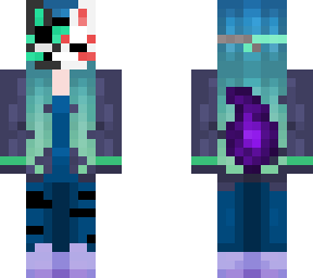 Cyberpunk kitsune girl | Minecraft Skin