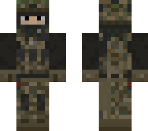 Half Multicam NVG kit (black hoodie) | Minecraft Skin
