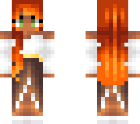 Cute Medieval Girl w/ Long Ginger Hair | Minecraft Skin
