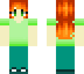 green gradient girl | Minecraft Skin