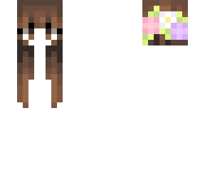 Female HB - Straight Brunette w/ Flowers | Minecraft Skin