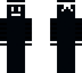 Plain Black With White headband and bracelet | Minecraft Skin