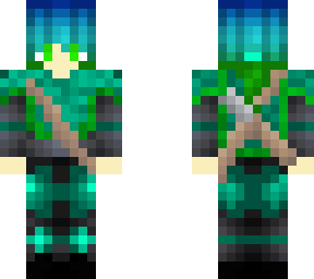 Skeek- Forest moss/glow squid armour ~OC~ | Minecraft Skin