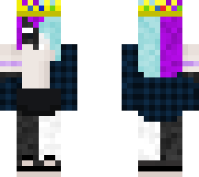 my oc in comfy clothes+ techno crown and cancer ribon | Minecraft Skin