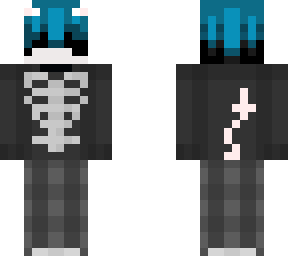 Devil Nox ~ Blue hair witch collar | Minecraft Skin