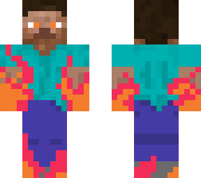 flaiming steve on fire | Minecraft Skin