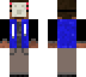 Blue Jacket Steve curse of binding mask of Herobrine | Minecraft Skin