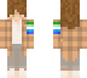 Brown hair boy with pride flag | Minecraft Skin
