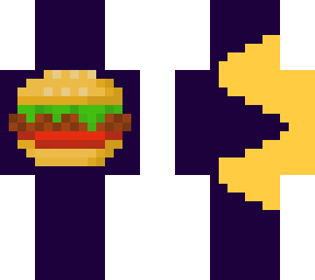 PAC-Man eating a hamburger | Minecraft Skin