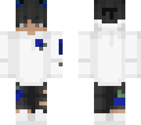Cuernos azules con rosas azules | Minecraft Skin