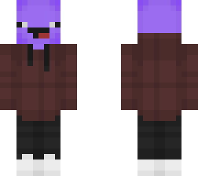 Noob Face Purple Face and Red | Minecraft Skin