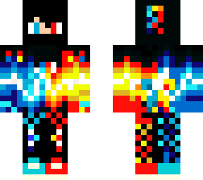 BLACK MASKED FIRE AND WATER GAMER (R) | Minecraft Skin
