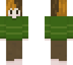 ginger split dye green striped shirt | Minecraft Skin