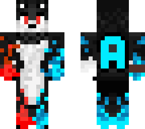 Red blue fire wolf | Minecraft Skin