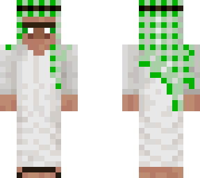 Arab Villager (Green Prayer Hat) | Minecraft Skin