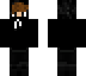 Black Hoodie,Brown hair | Minecraft Skin