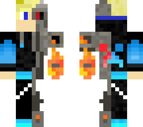half a human half a robot ig | Minecraft Skins