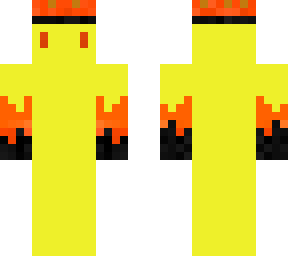 yellow guy on fire | Minecraft Skin
