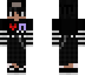 black hair emo w ribbon | Minecraft Skin