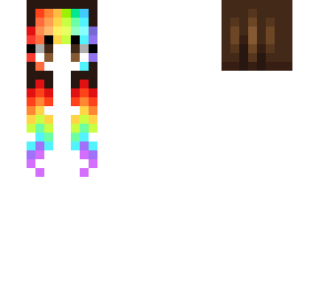 Female HB - Brunette w/ Rainbow Bangs | Minecraft Skin