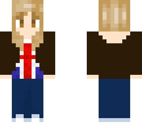 Rose Tyler, Blonde hair with Union Jack | Minecraft Skin