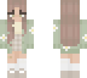 green floral girl | Minecraft Skin