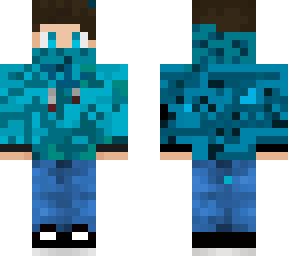 cyan hoodie boy | Minecraft Skin