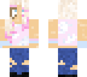 Gyaru Girl skin cotton candy | Minecraft Skin