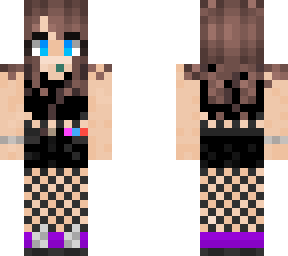 Cute Girl With Fishnets | Minecraft Skin
