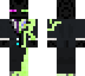 Suited Green Infested Enderman w/rose | Minecraft Skin