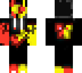 Yellow and Red neon creeper guy | Minecraft Skin