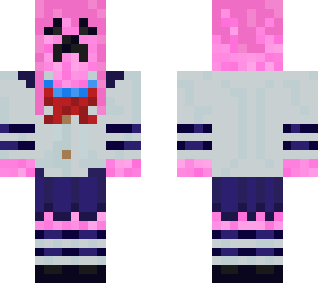 Pink Creeper School Girl | Minecraft Skin
