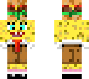 Spongebob with a Krabby Patty | Minecraft Skin