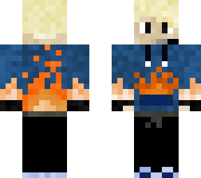 Fire styled gamer boy | Minecraft Skin