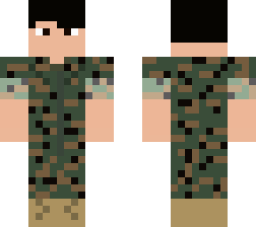 Rolled Sleeves USMC Woodland MCCUU | Minecraft Skin