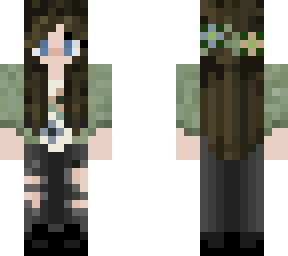 Brunette cottage core flowers | Minecraft Skin