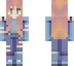 Sunset girl blue casual outfit | Minecraft Skin