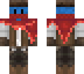 Cowboy Style Wild West Wooper with bandana and hat | Minecraft Skin
