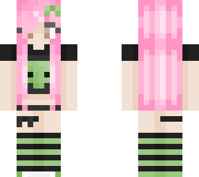 o o epic gamer girl with pink hair | Minecraft Skin