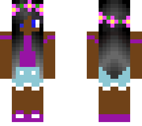 Cute black girl with flower braids | Minecraft Skin