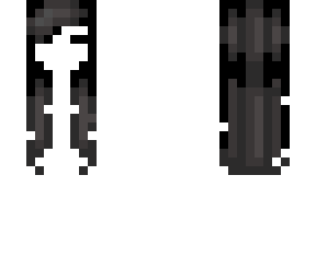 Black Long Wavy Hair Base | Minecraft Skin