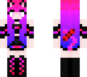 Neon kitty cat with ears and tail | Minecraft Skin
