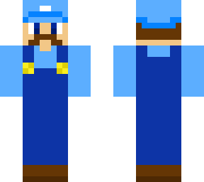 blue mario | Minecraft Skin