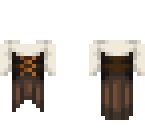 OB - Dress & Corset w/ Brown Blouse | Minecraft Skin